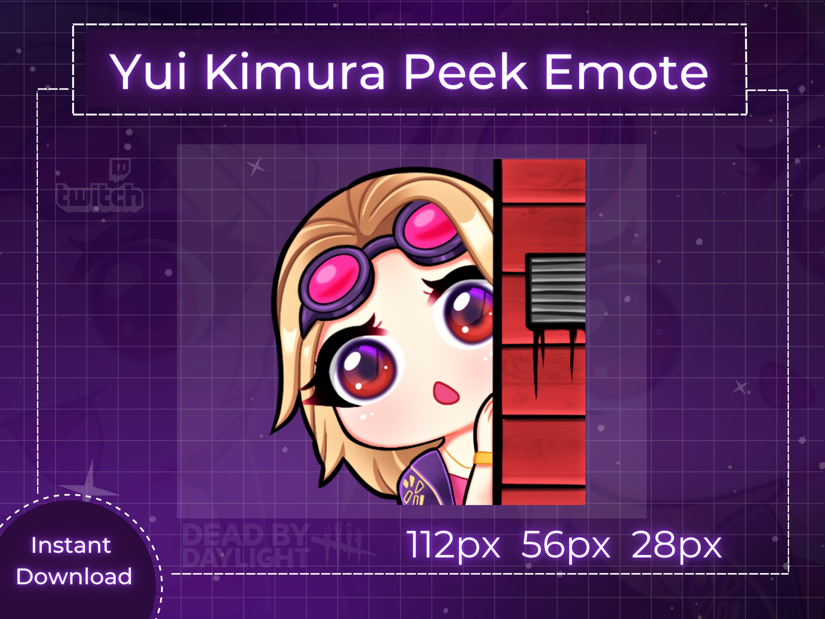 Yui Kimura Locker/peek Emote Dead by Daylight Twitch Sub/bit Emotes - Etsy
