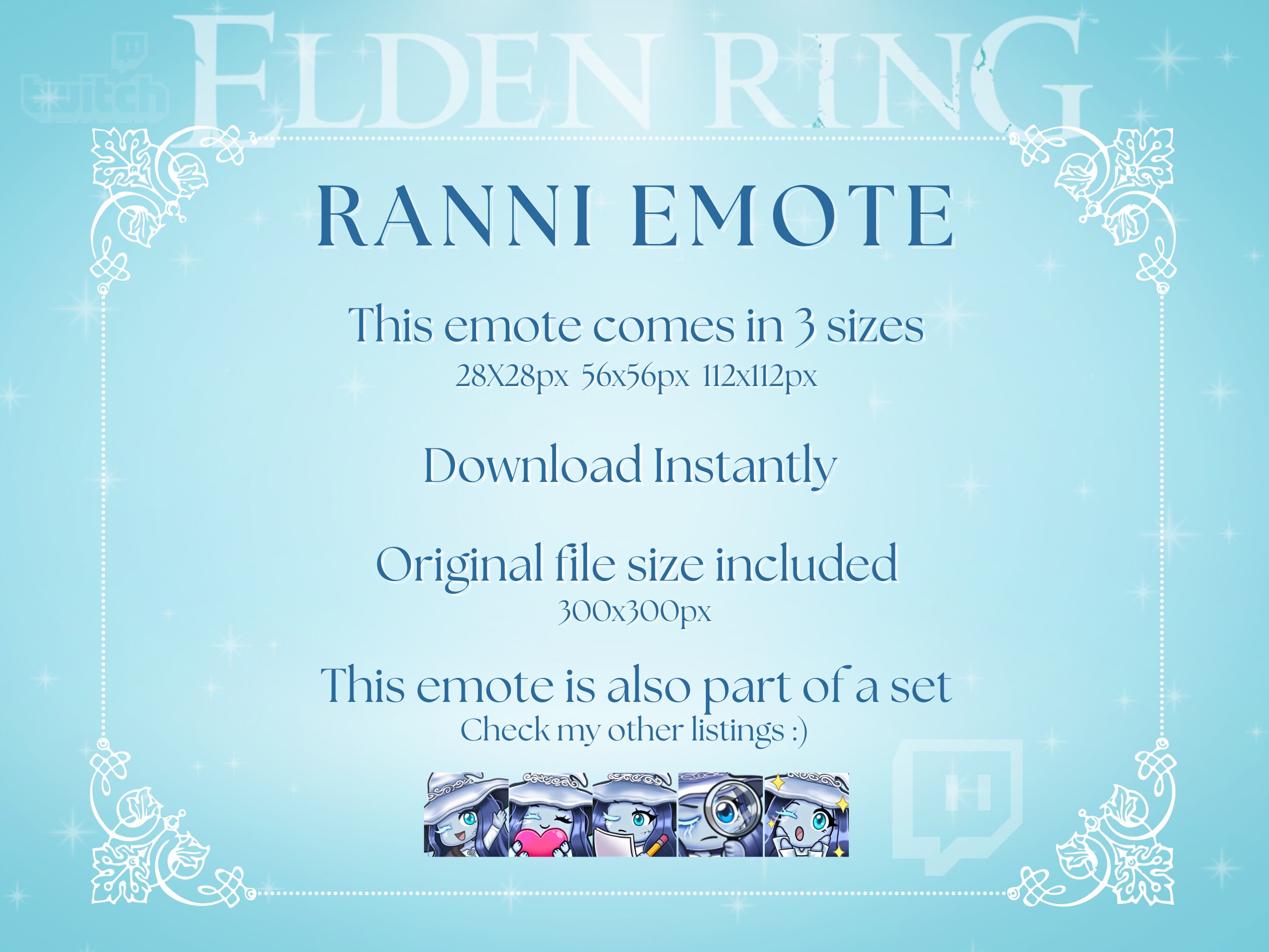 Cute Ranni the Witch 'wow' Emote | Elden Ring Emote | Twitch, Discord ...