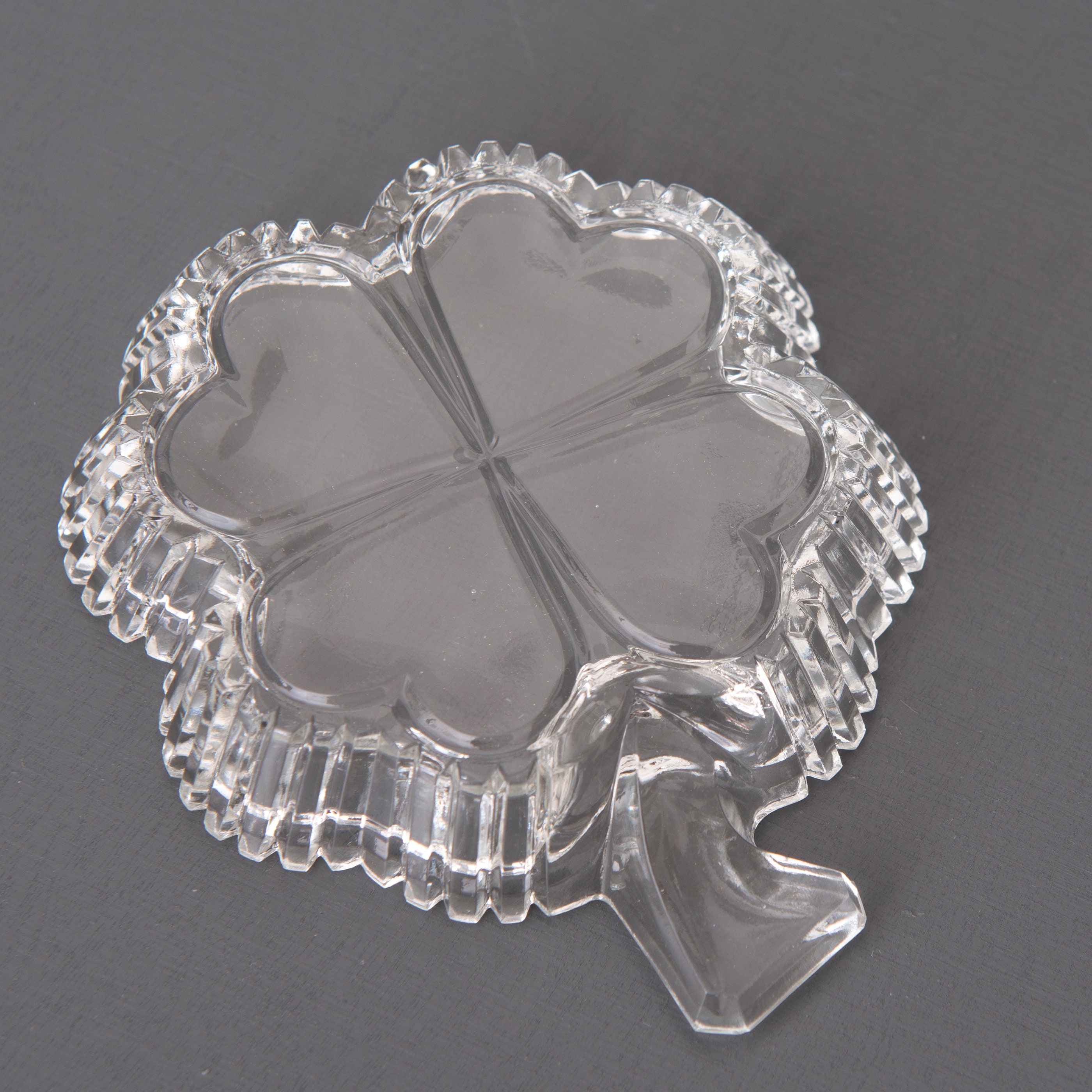 Vintage Bohemia Crystal Glass Condiment Bowls (set of 4), Clover Shaped ...