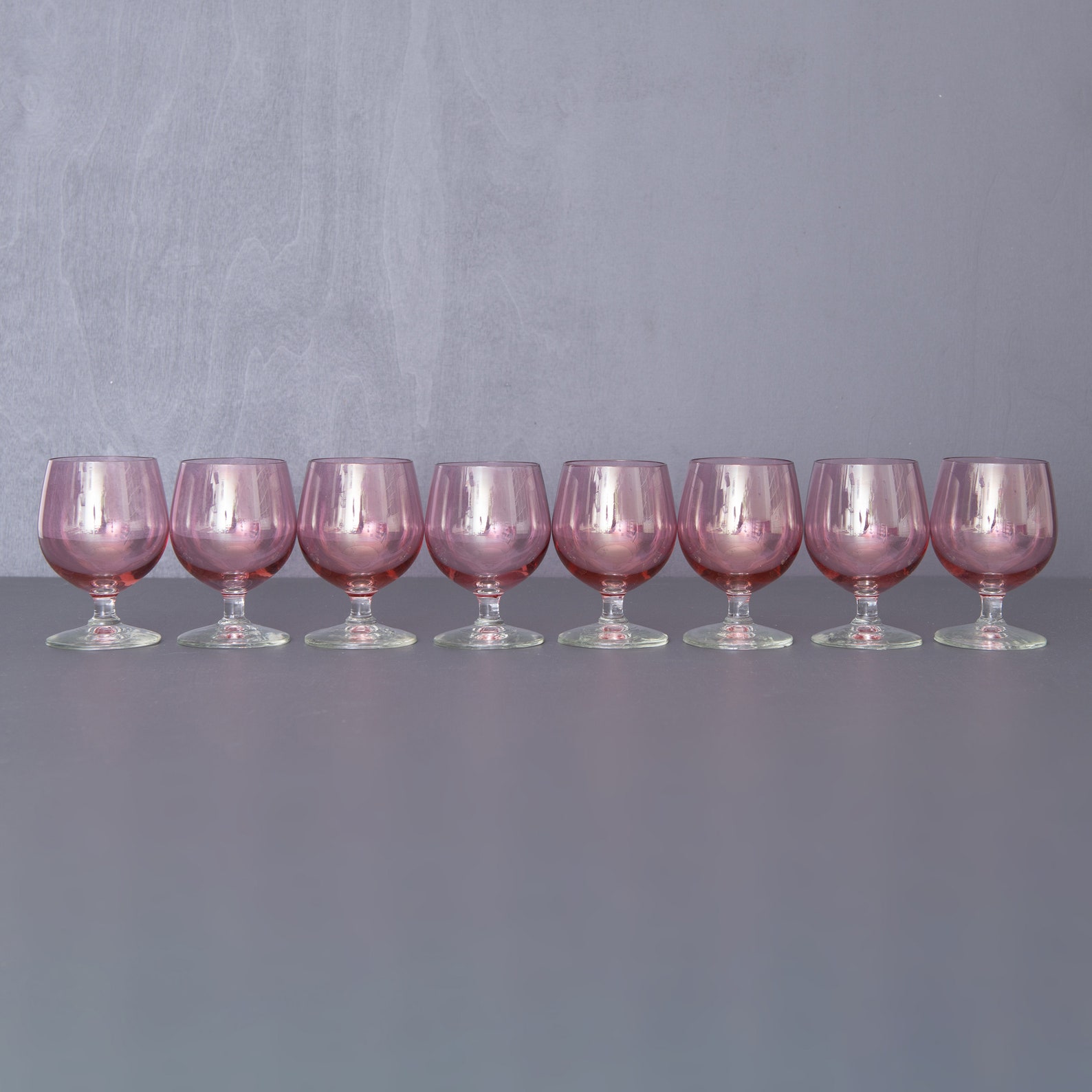 8 Pink Brandy Glasses. Vintage Barware From 1980s - Etsy