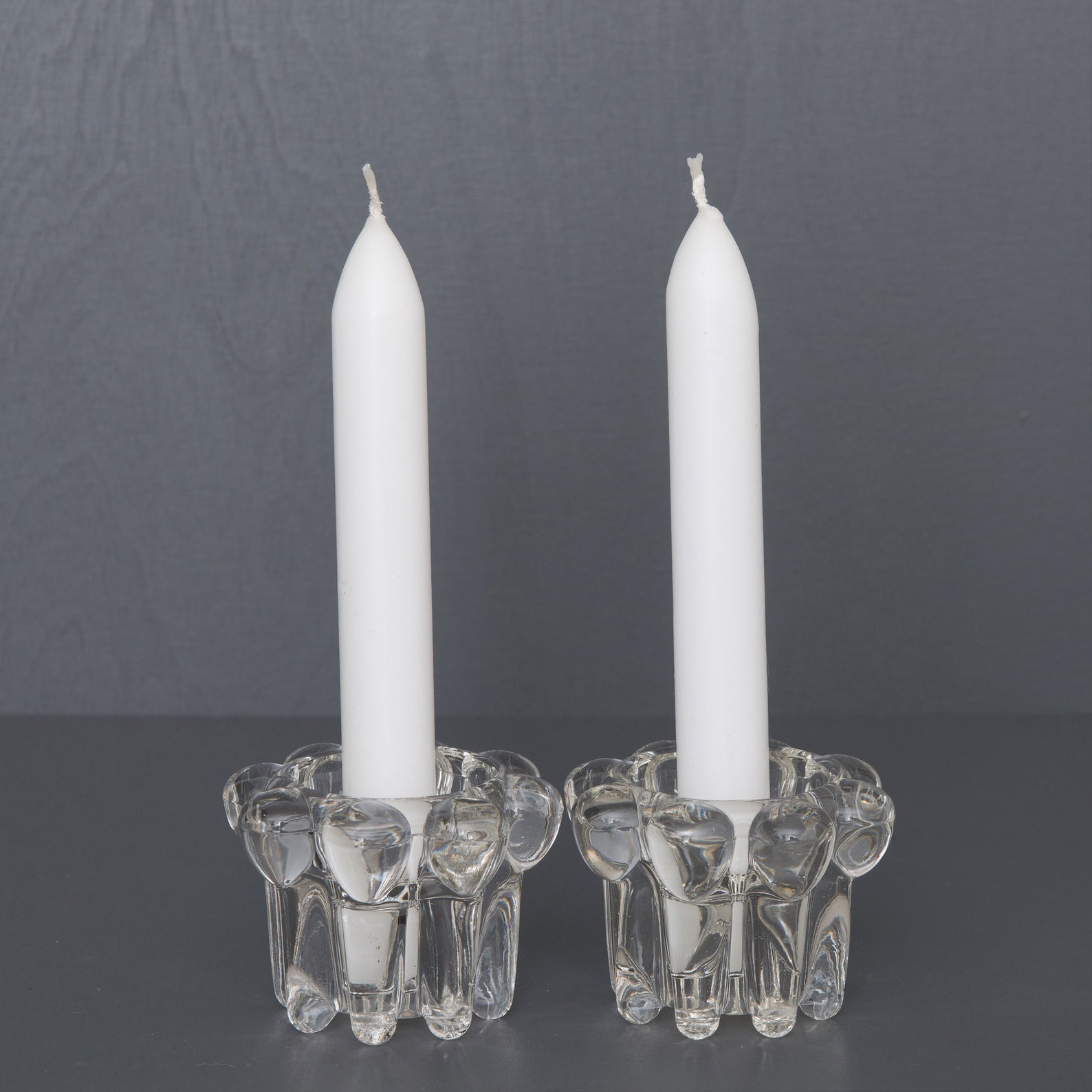 2 Crystal Reims France Flower Candle Holders From 1960s - Etsy