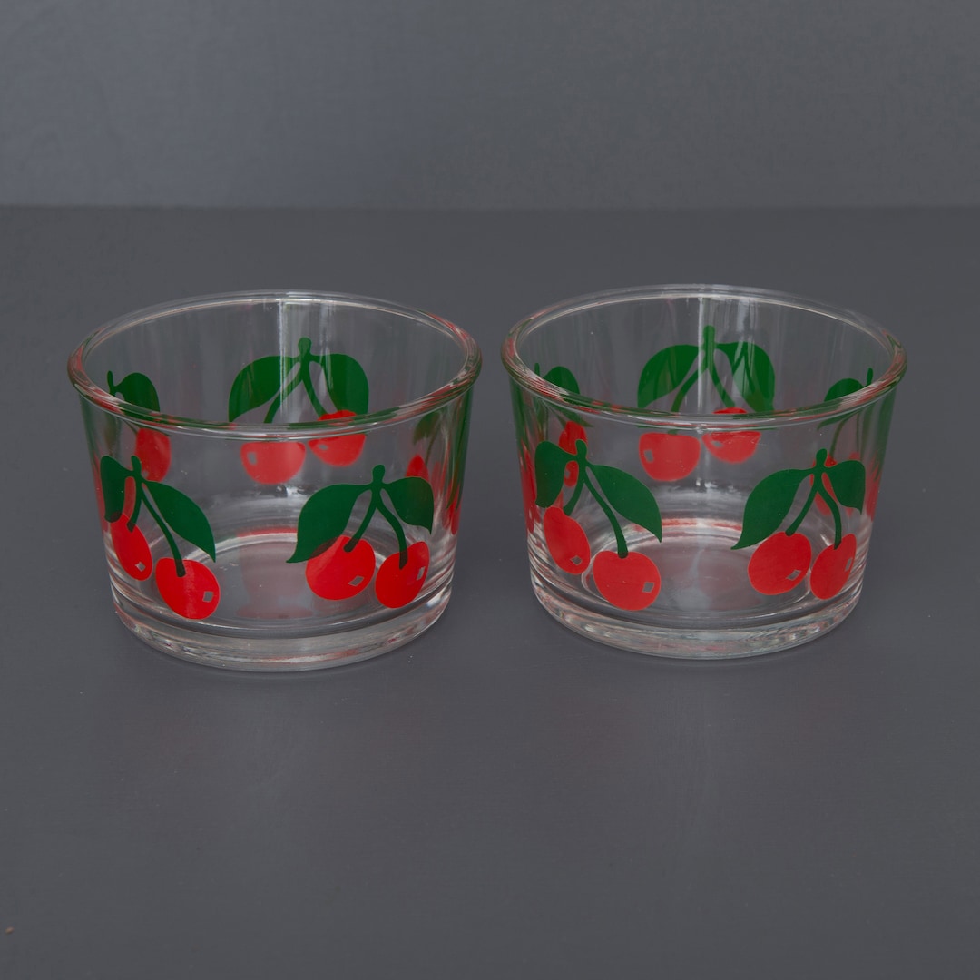 2 Vintage Coverti Cherry Glass Bowls From Italy - Etsy