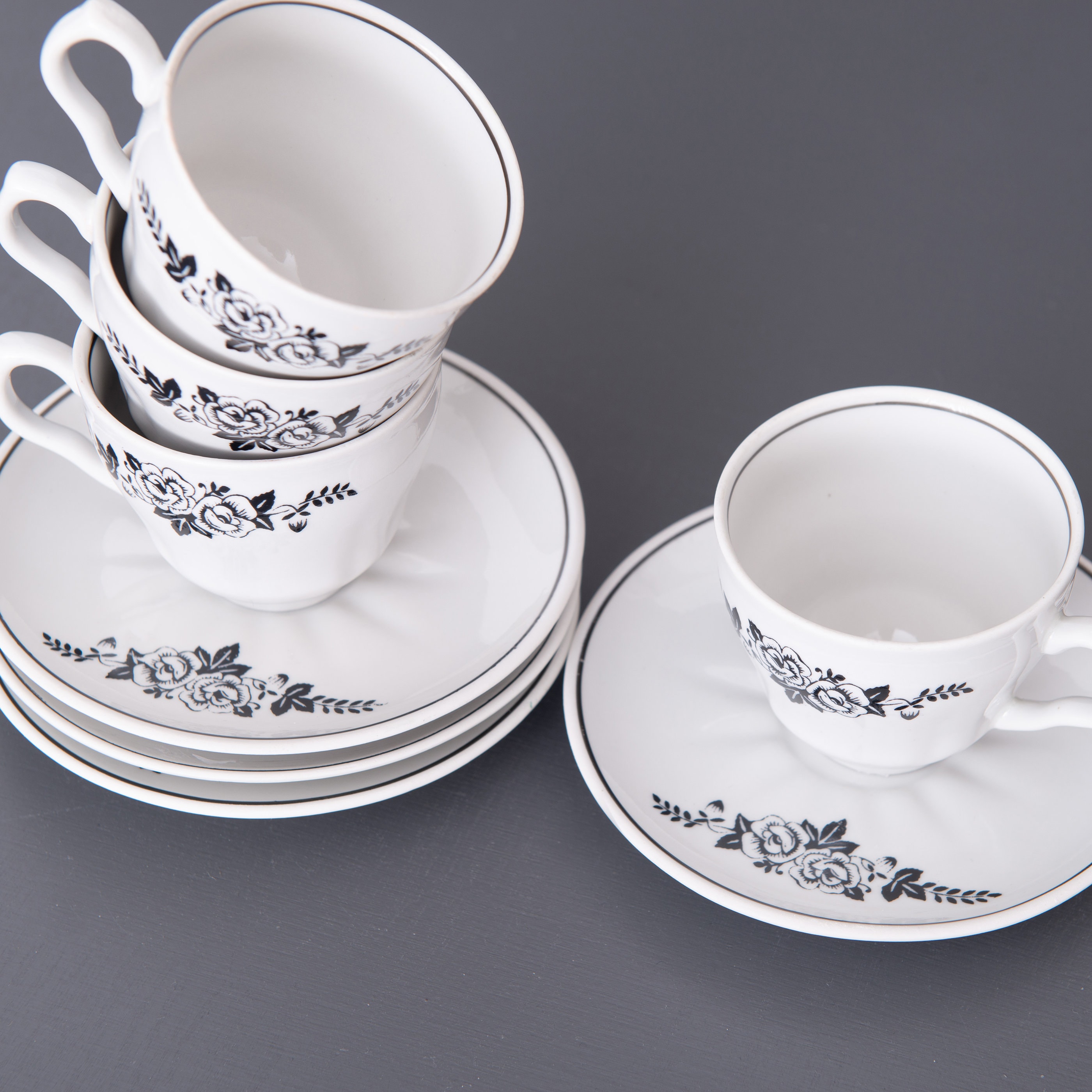 Black&white Vintage Porcelain Set. Baranivka Porcelain Factory of ...