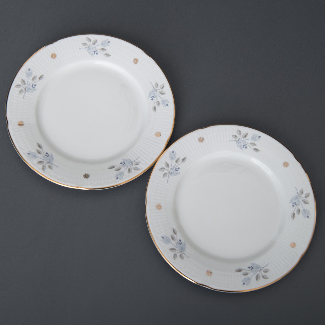 4 Vintage Rörstrand Annabell Dessert Plates: Swedish Porcelain, Gold ...