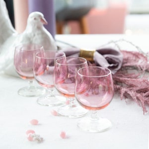 8 Pink Brandy Glasses. Vintage Barware From 1980s - Etsy