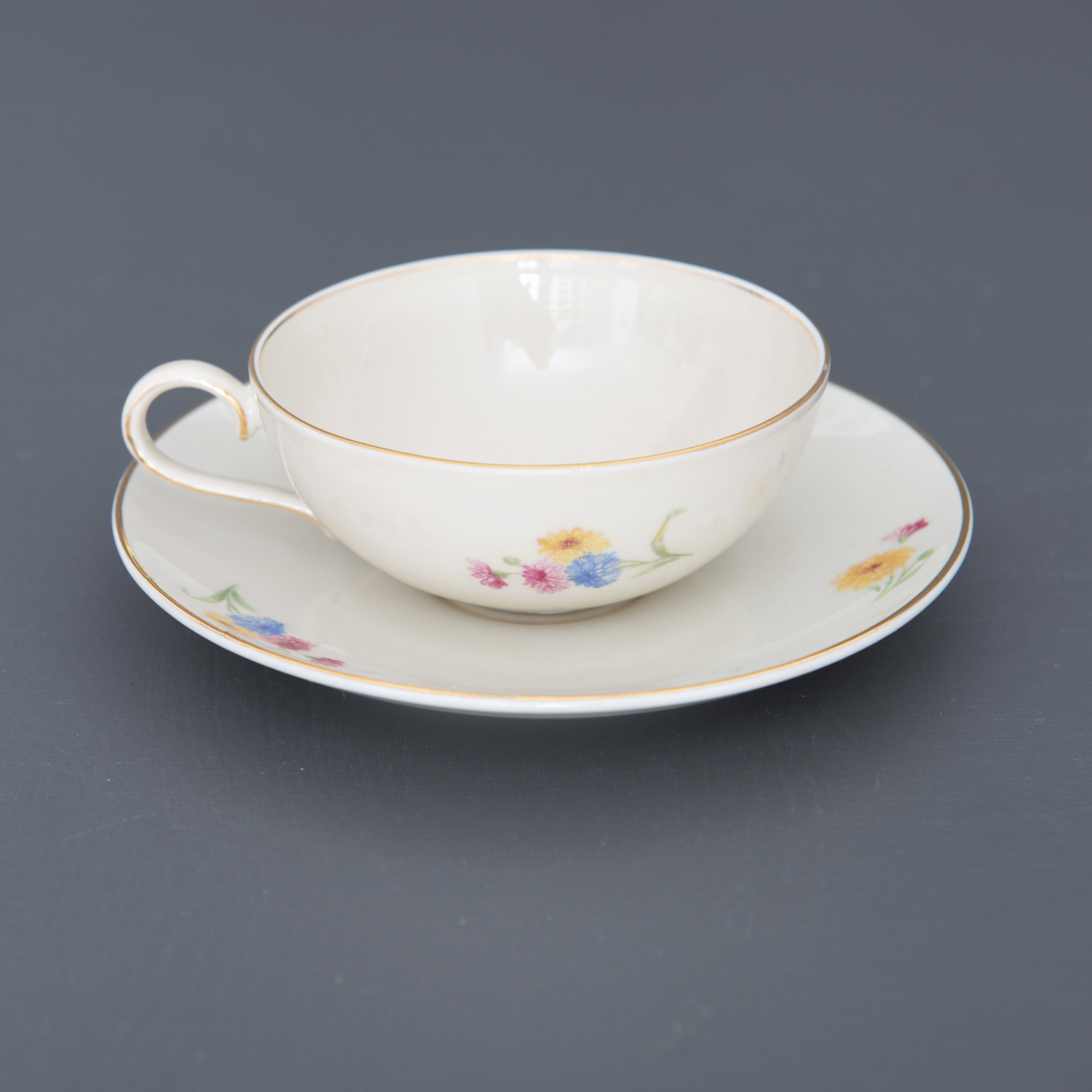 Vintage Royal Ivory Tea Cups: Bohemia Fine China, Floral Design (set of ...