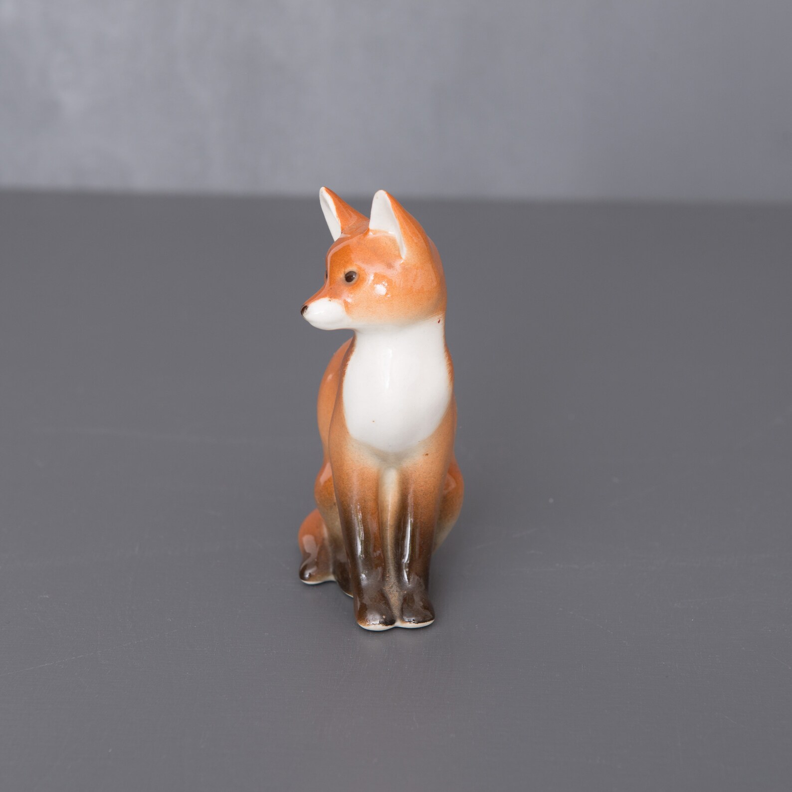 Vintage Porcelain Fox Statue. Imperial Lomonosov Porcelain Factory ...