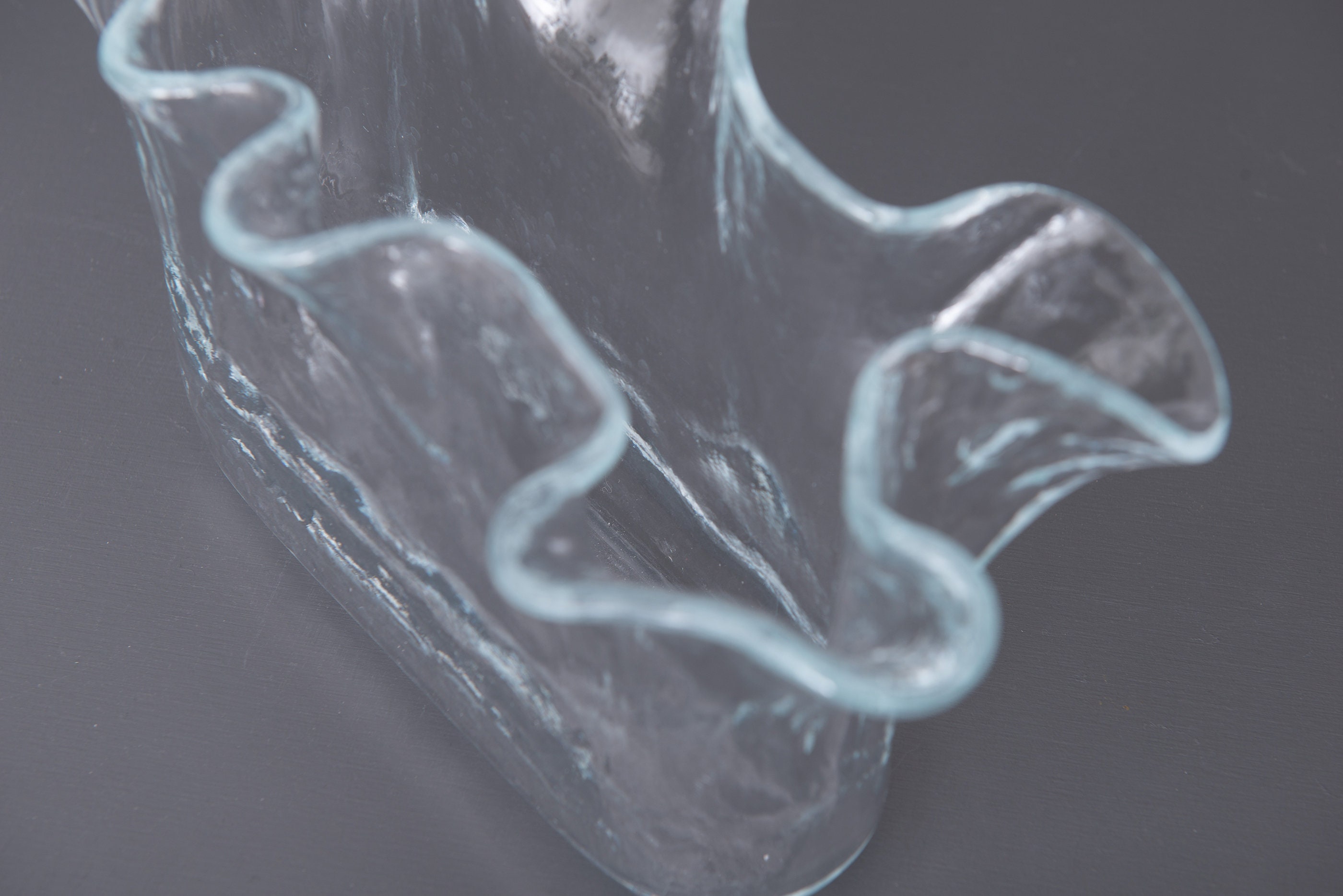 Muurla Finland Vintage Vase Clear Glass Ruffled Handkerchief - Etsy