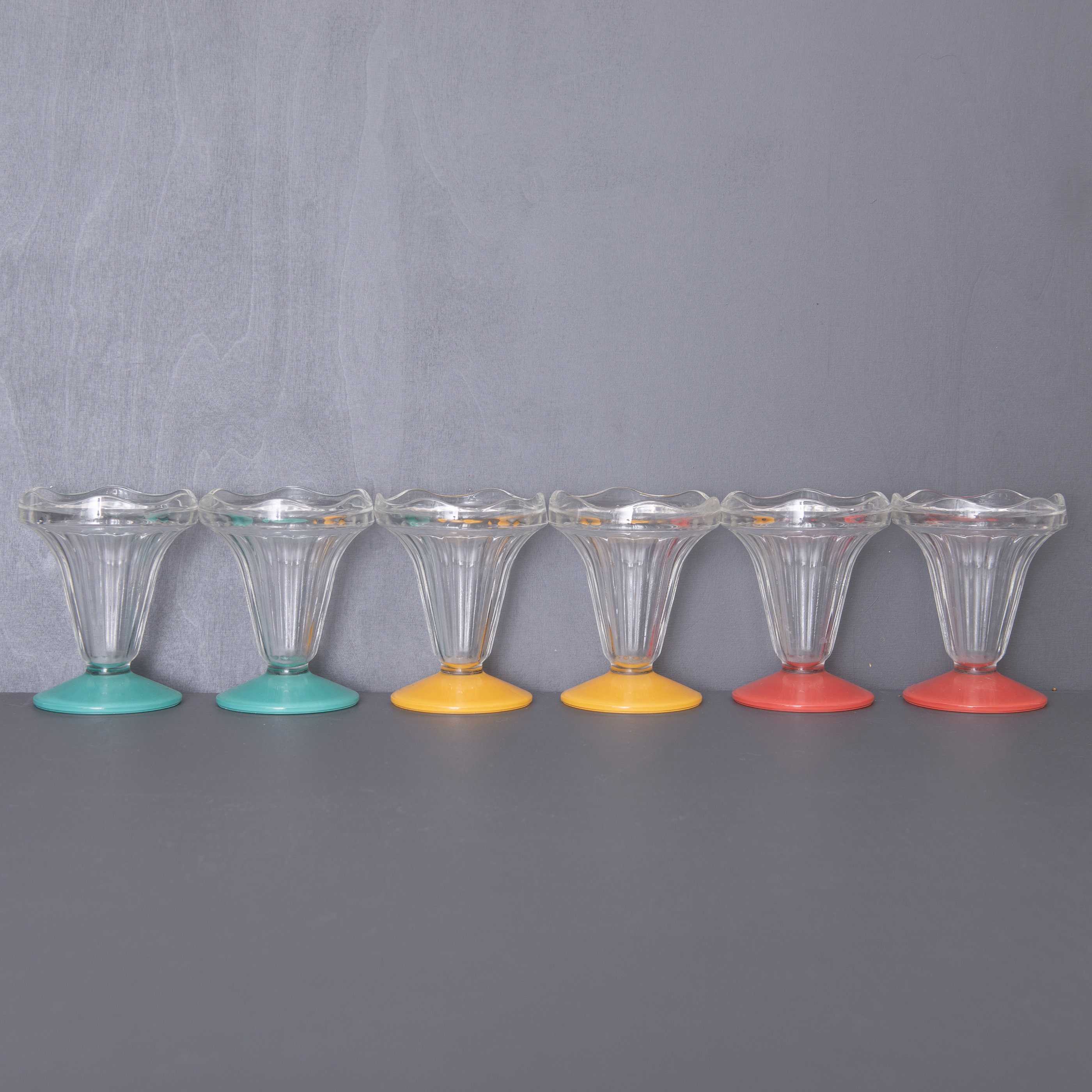 6 Luminarc France Sundae Glasses, French Vintage Ice Cream Coupes ...