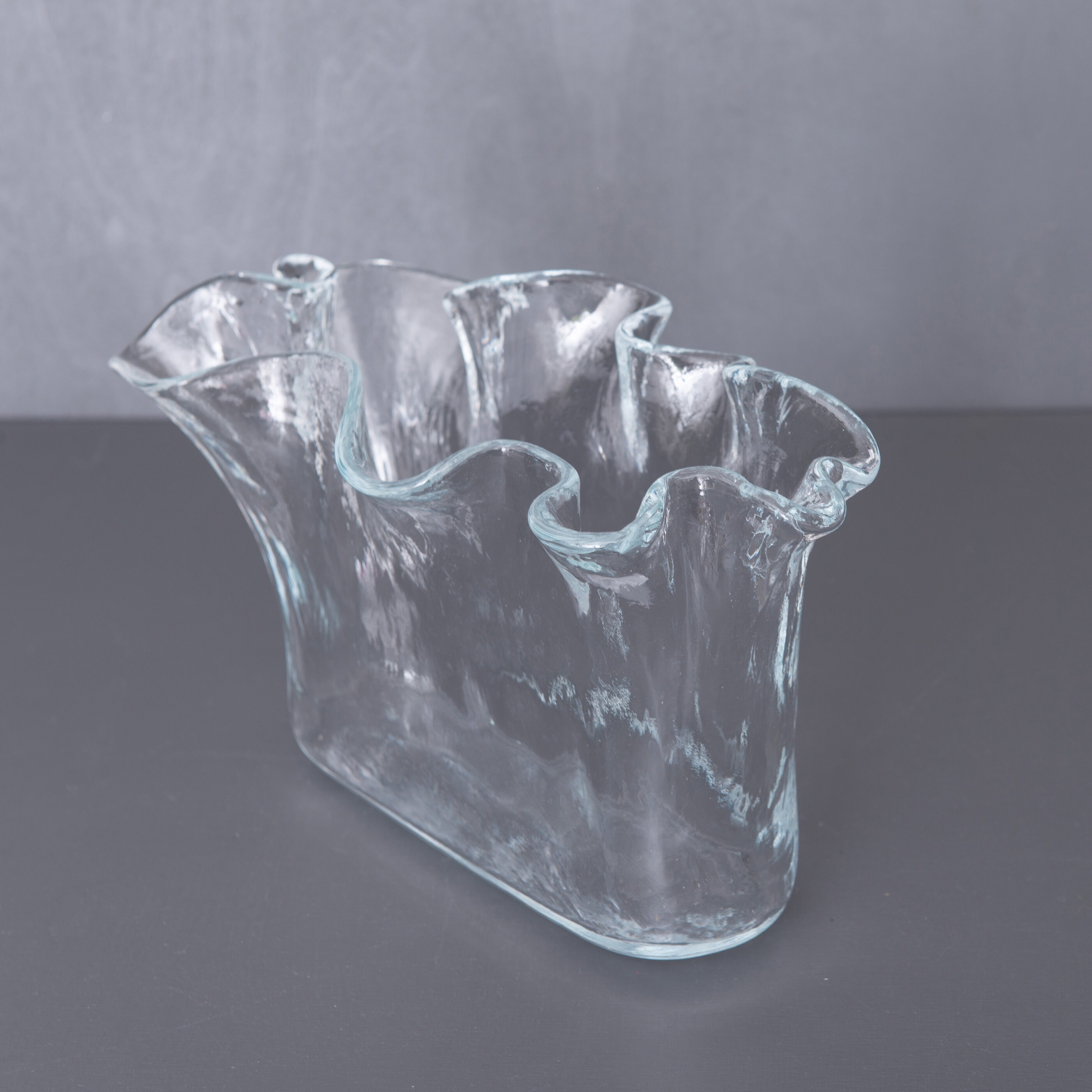 Muurla Finland Vintage Vase Clear Glass Ruffled Handkerchief - Etsy