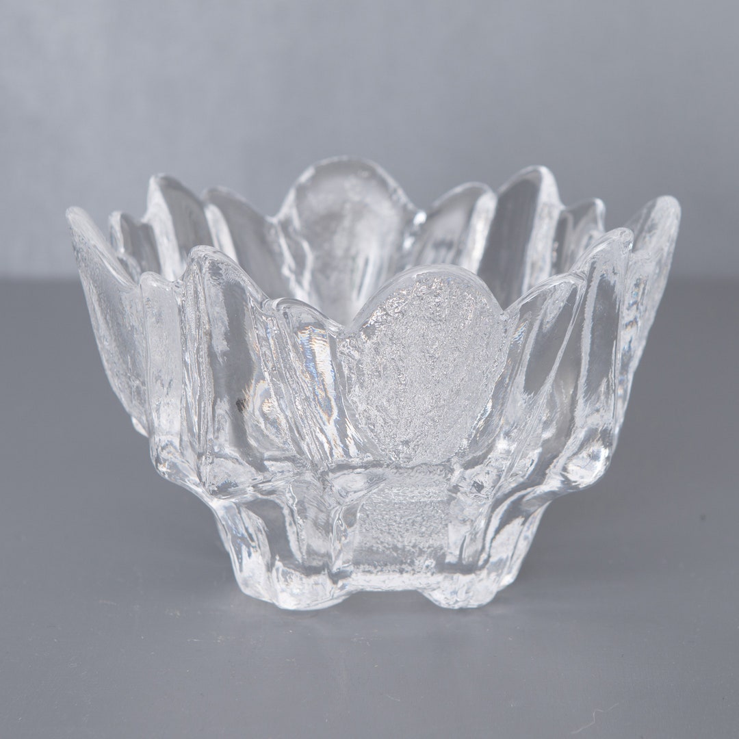 Vintage Scandinavian Crystal Glass Bowl: Iceberg Inspired Art - Etsy