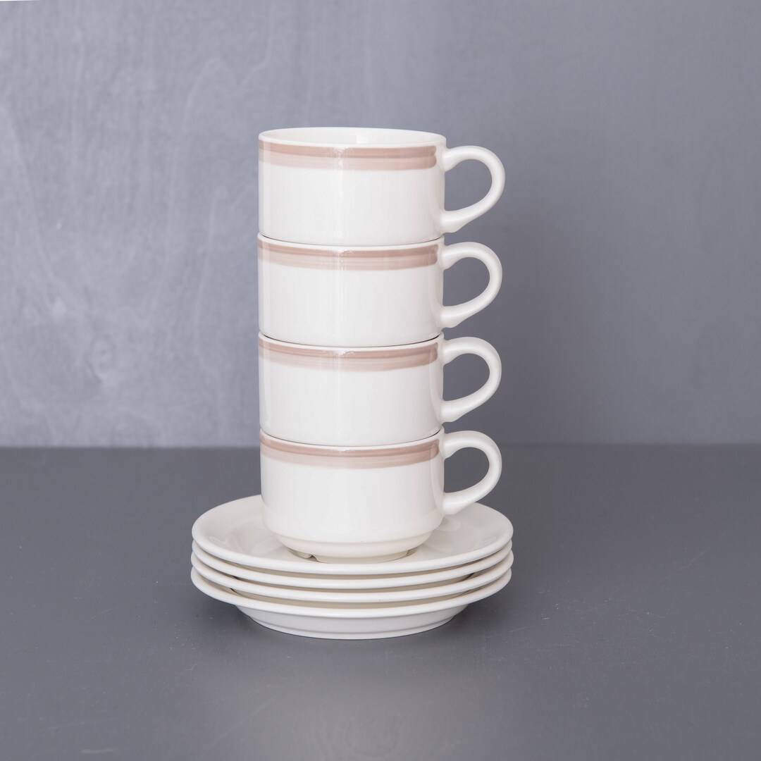 Arabia Finland FORTE Cups and Saucers (set of 5): Nordic Retro Homeware ...