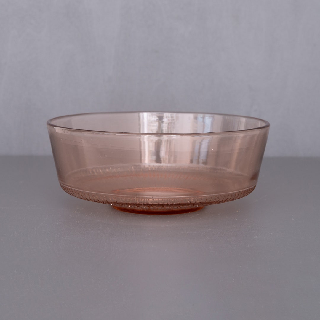Pink Clear Glass Bowl. Vintage Tarbeklaas, Estonia, 1970s. Medium Sized ...