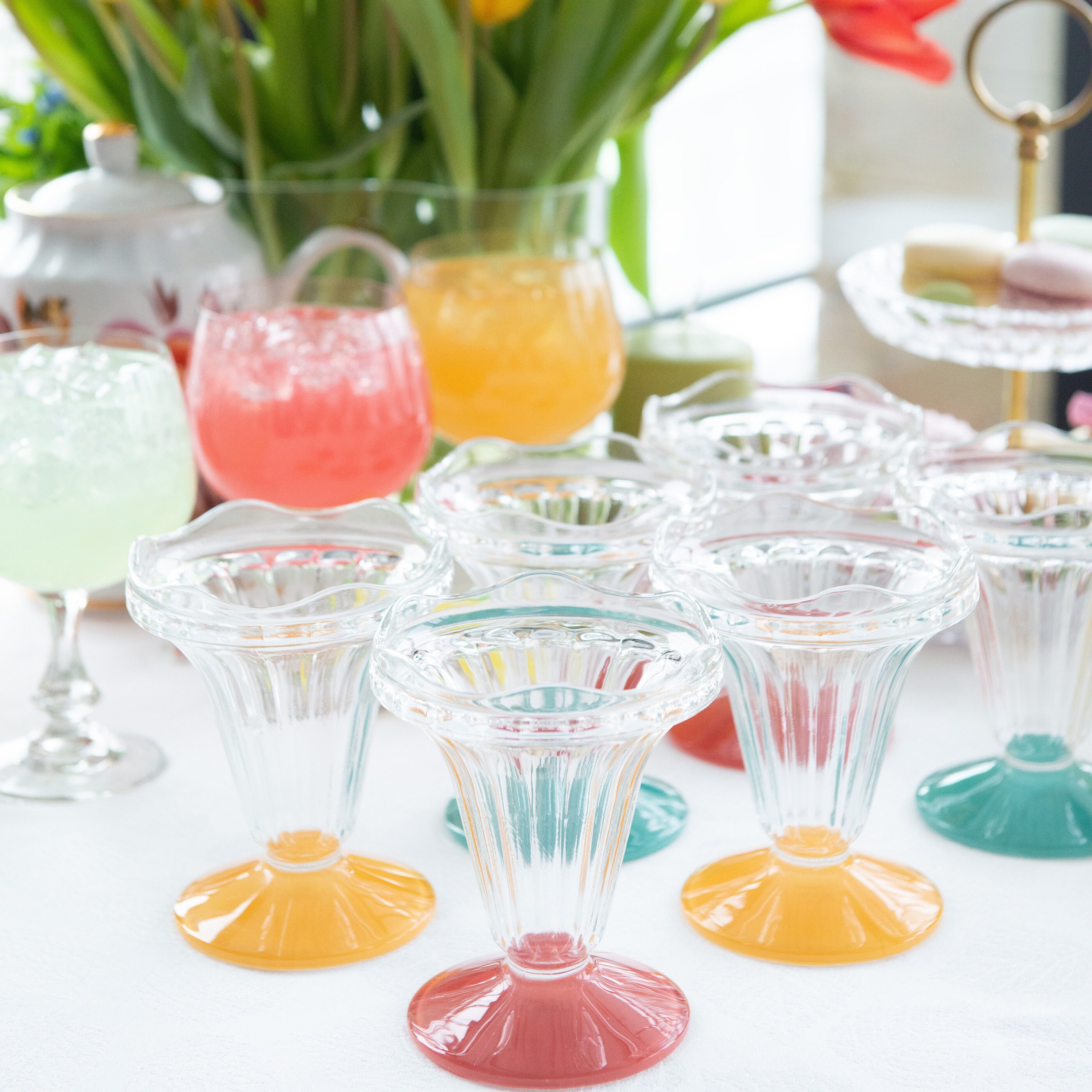 6 Luminarc France Sundae Glasses, French Vintage Ice Cream Coupes ...