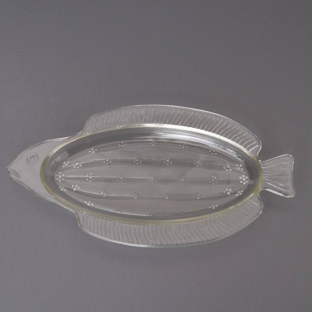 Vintage Pressed Glass Fish Platter: USSR Serving Dish - Etsy