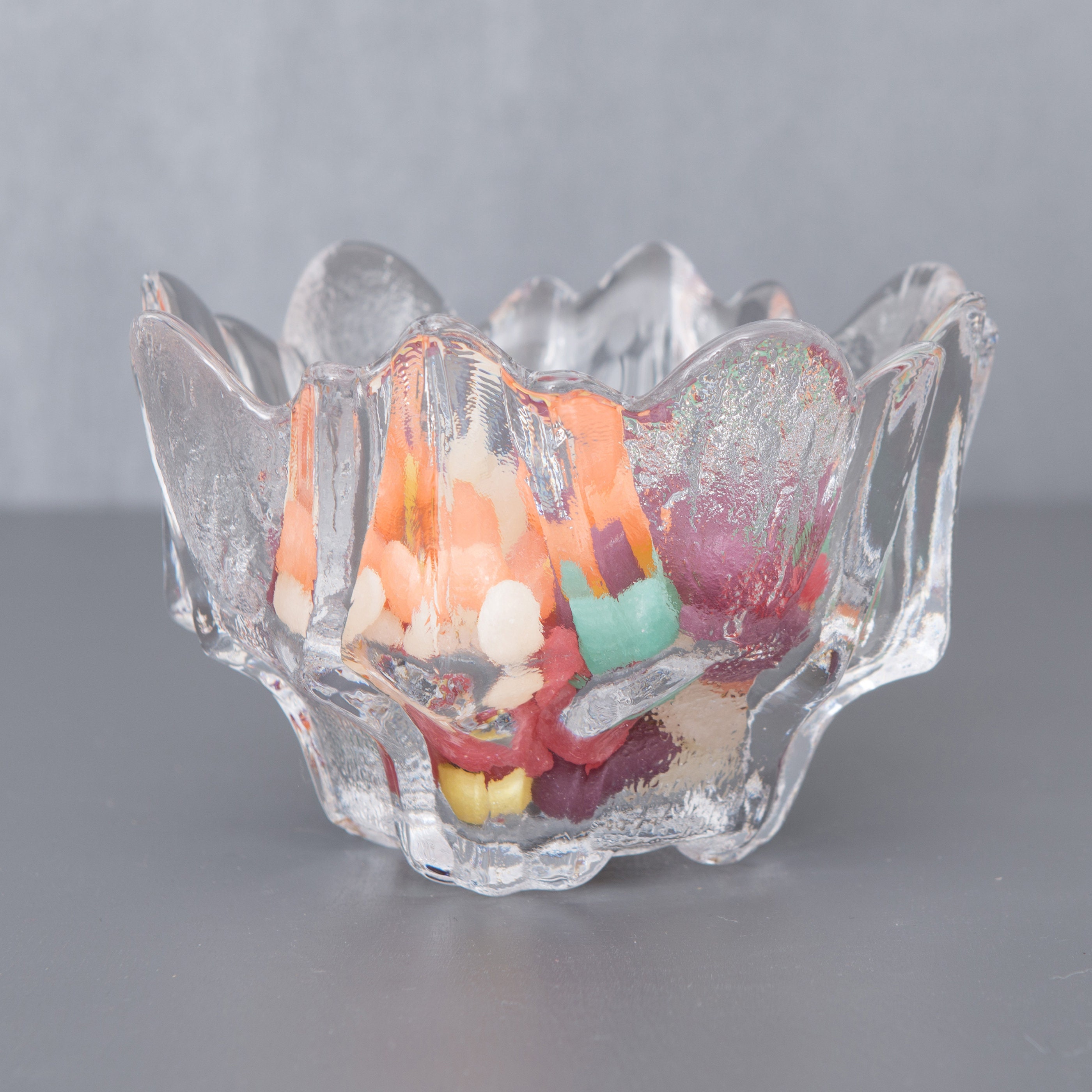 Vintage Scandinavian Crystal Glass Bowl: Iceberg Inspired Art - Etsy
