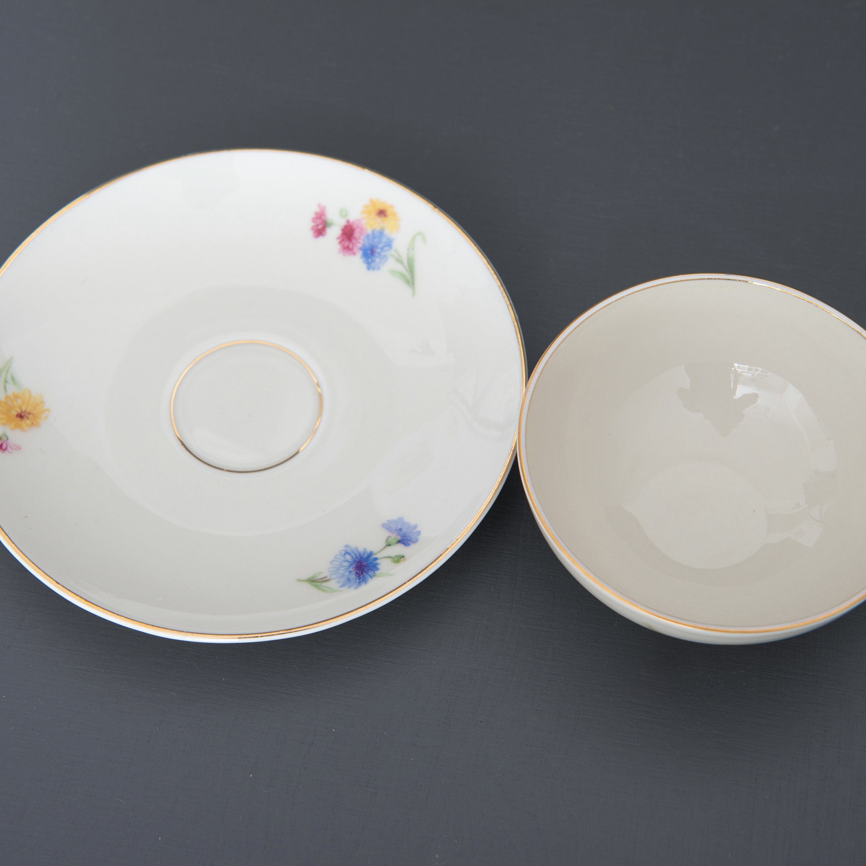 Vintage Royal Ivory Tea Cups: Bohemia Fine China, Floral Design (set of ...