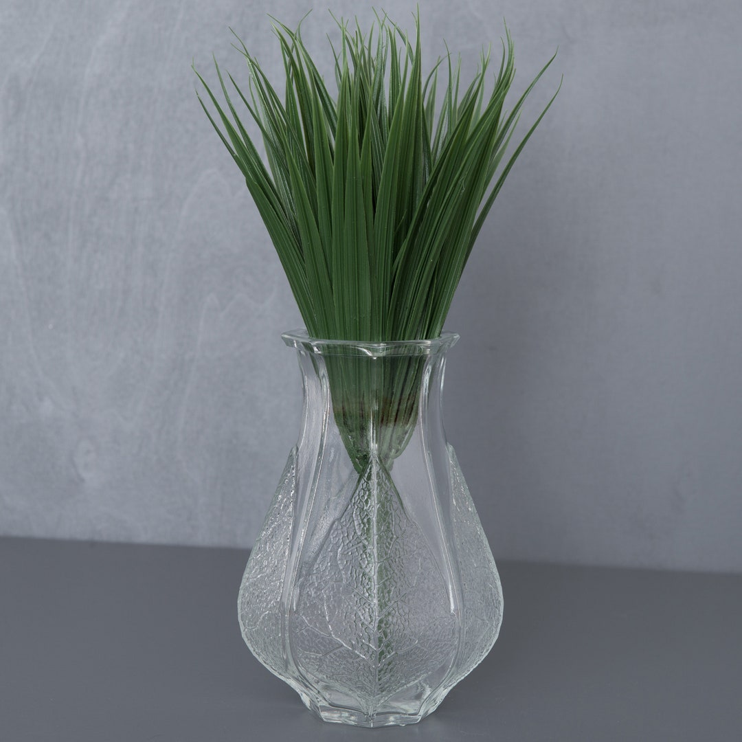Vintage Arcoroc Aspen Leaf Vase: French Retro Clear Glass - Etsy