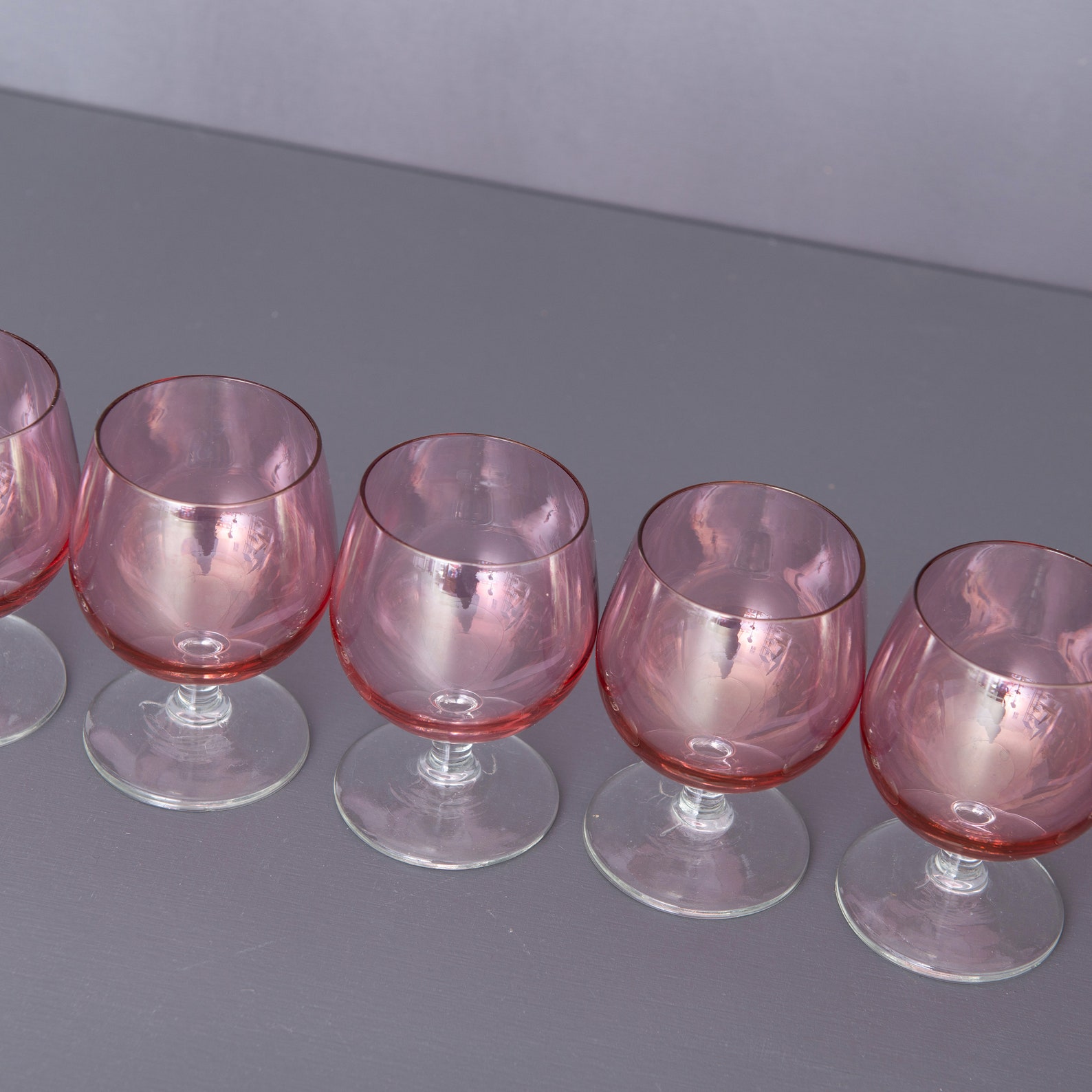 8 Pink Brandy Glasses. Vintage Barware From 1980s - Etsy
