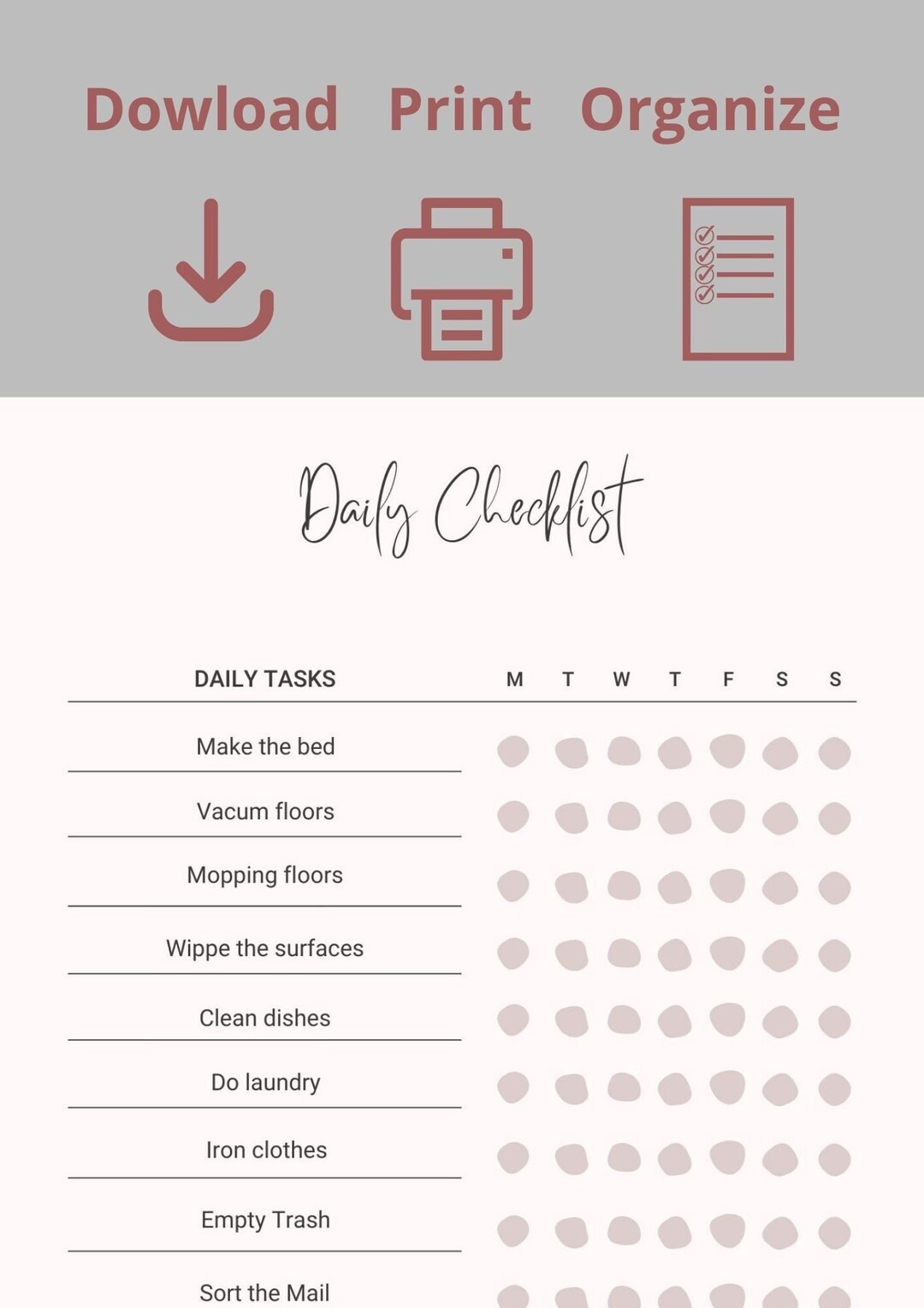 Daily Checklist - Etsy