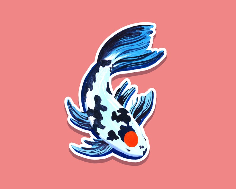 Japanese Koi Fish Sticker Waterproof Gloss Vinyl Decal - Etsy
