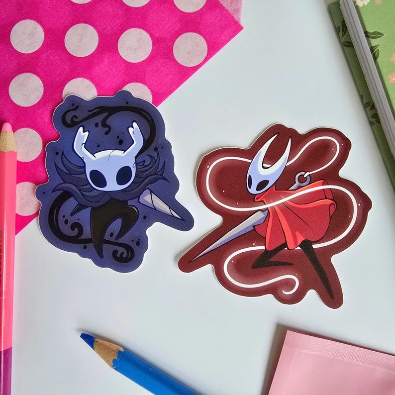Hollow Knight Matte Vinyl Stickers: Hornet & the Knight - Etsy