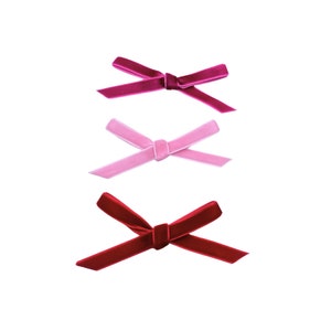 Mini Velvet Ribbon Hair Bow, Velvet Headband, Velvet Baby Headband Set ...