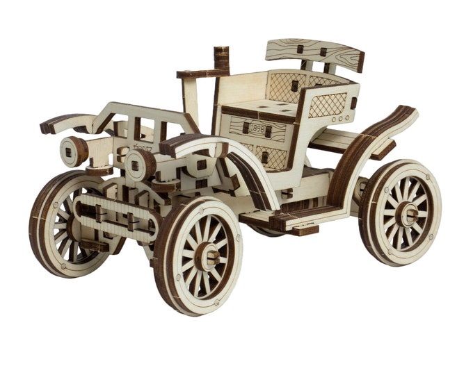 1898 Car Wooden 3D Modeling Kit by Vody Toys - Etsy