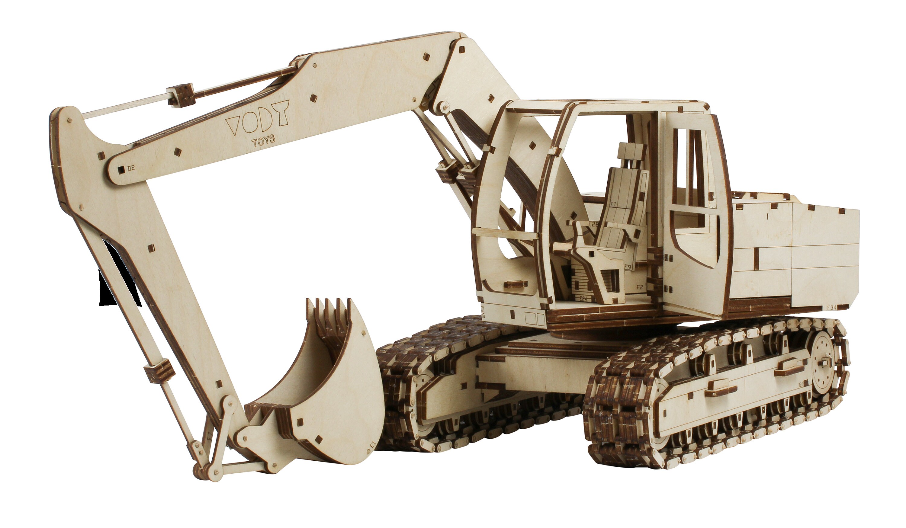 Excavator Wooden 3D Modeling Kit by Vody Toys - Etsy Australia
