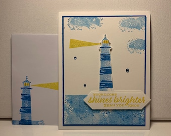 Handmade Lighthouse Greeting Card for General Occasions, Layered ...