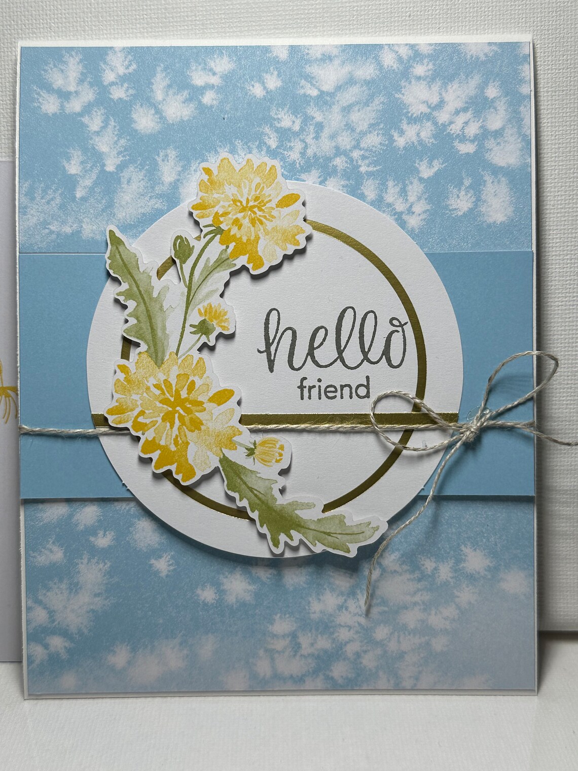 Homemade Greeting Card - Hello Friend - Dandelions - Stampin' Up - Etsy