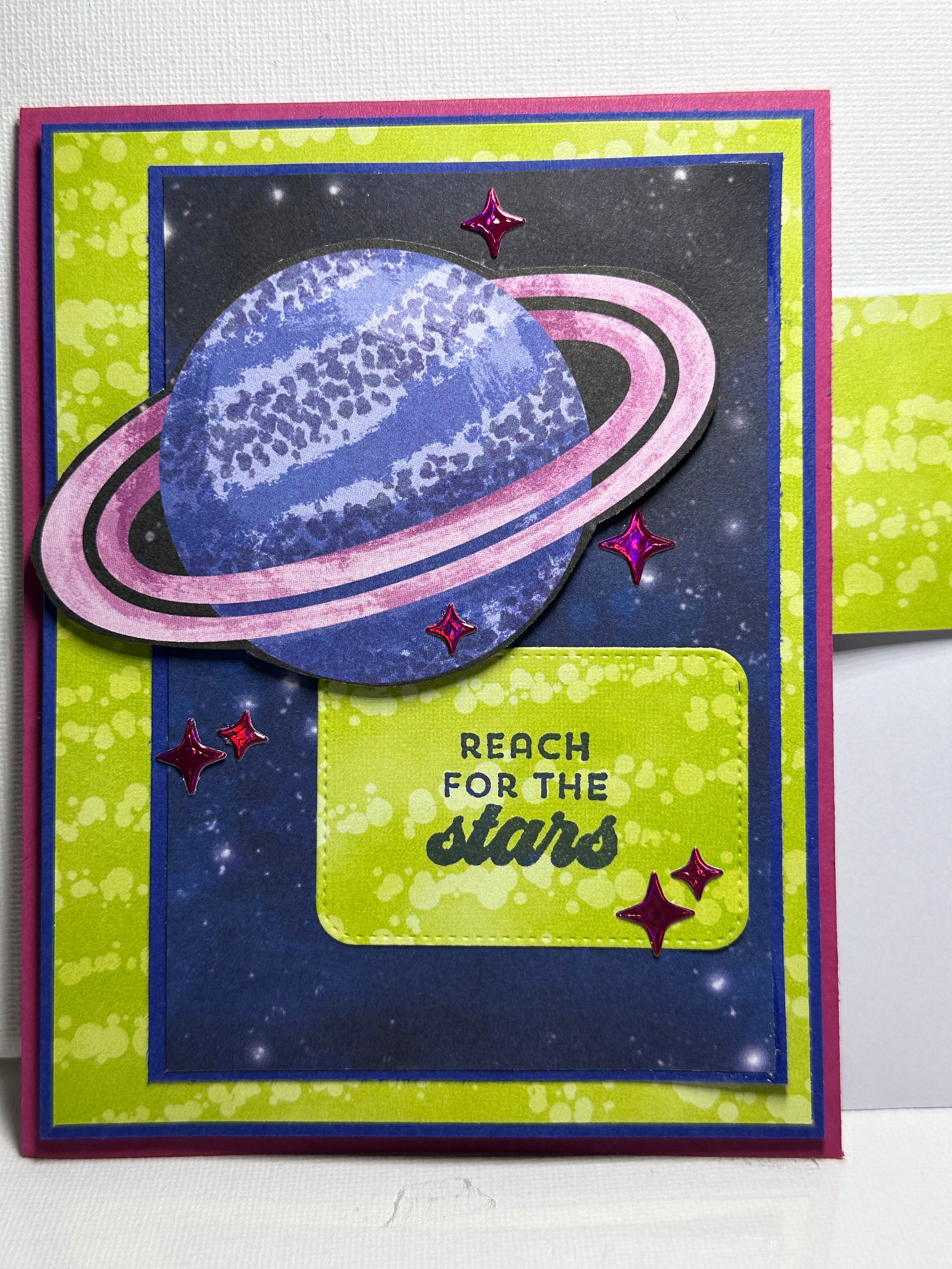 Homemade Greeting Card - Planets - Astronaut - Space Shuttle - Rocket ...