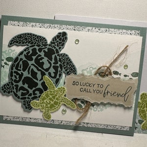 Homemade Greeting Card - Friendship - Sea Turtles - Stampin' Up - Etsy