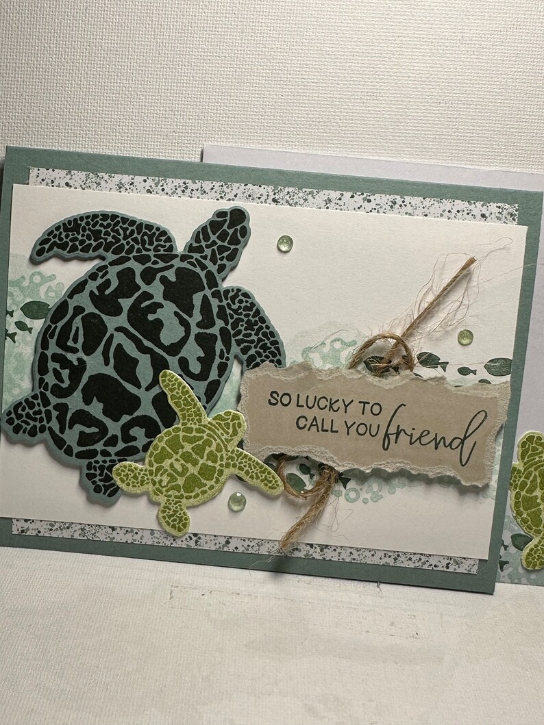Homemade Greeting Card - Friendship - Sea Turtles - Stampin' Up - Etsy