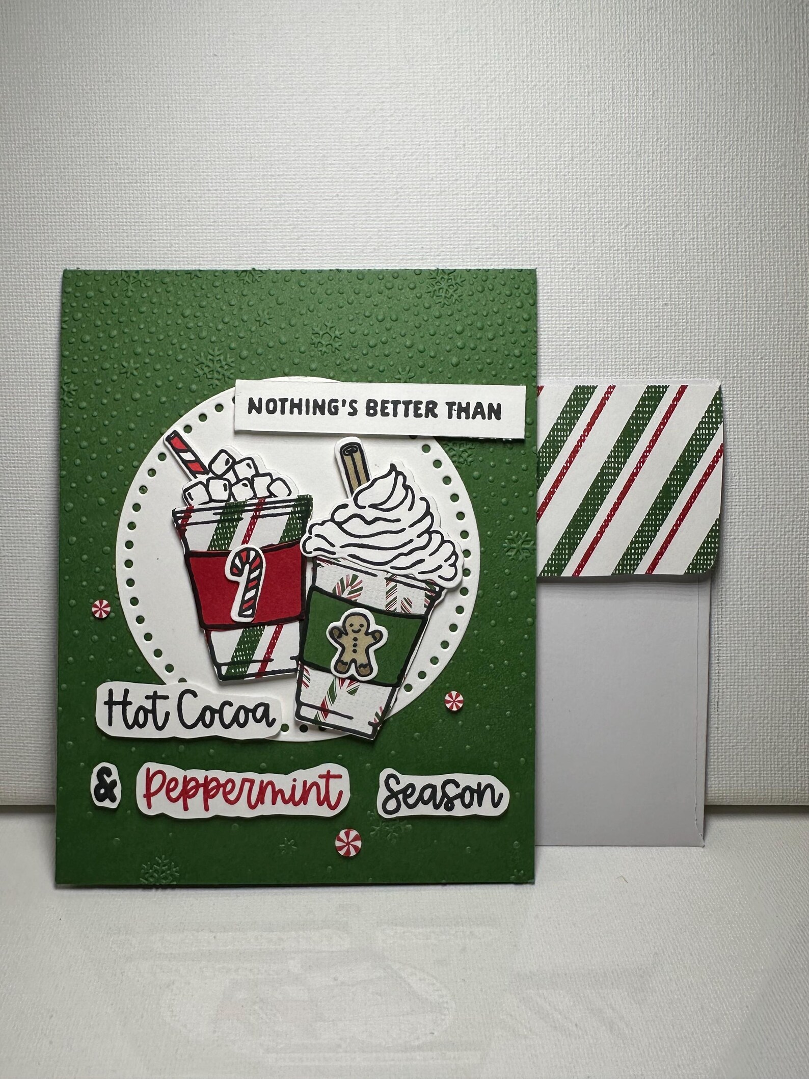 Homemade Greeting Card - Christmas - Peppermint - Coffee - Hot Cocoa ...