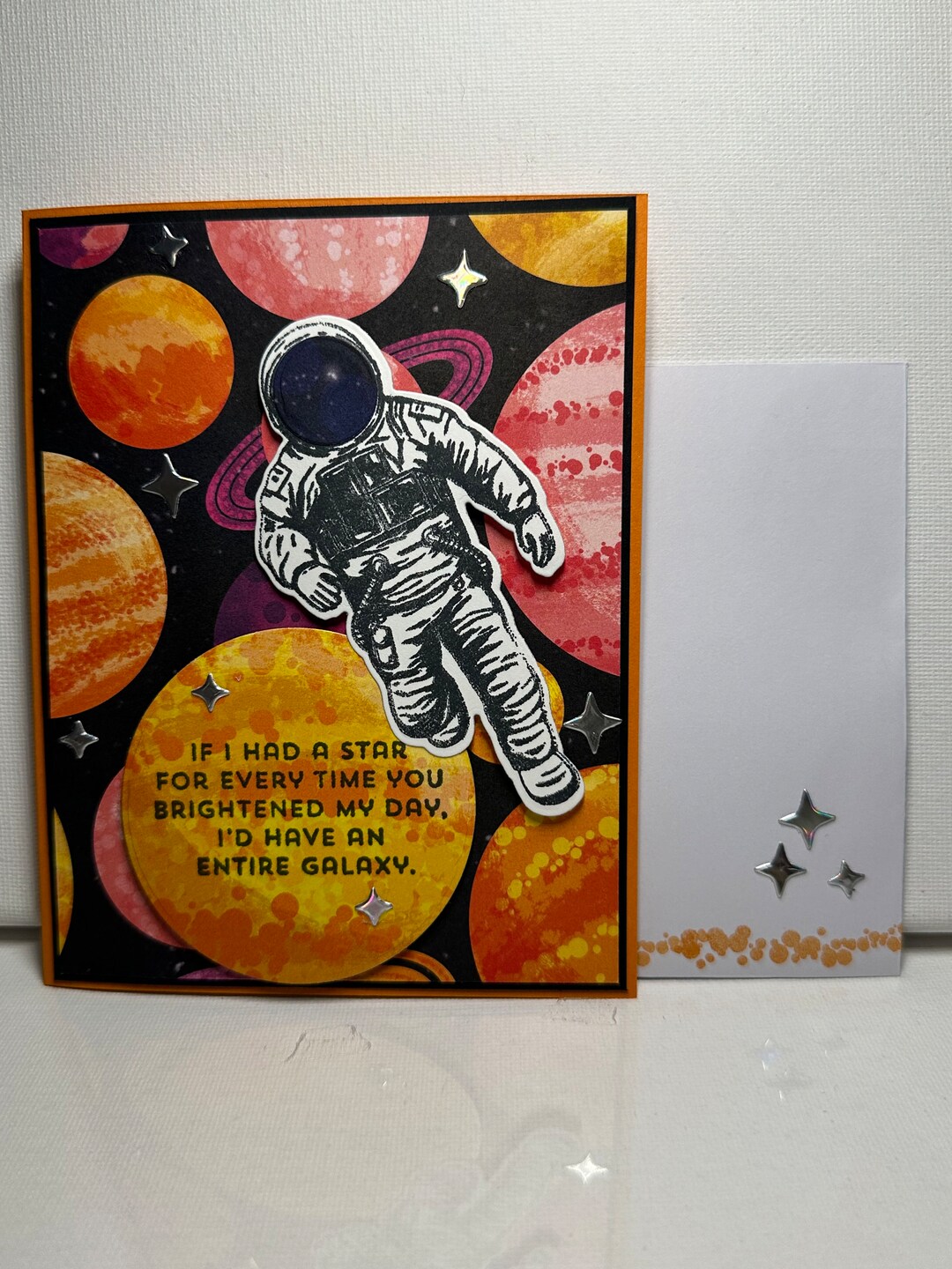 Homemade Greeting Card - Planets - Astronaut - Space Shuttle - Rocket ...