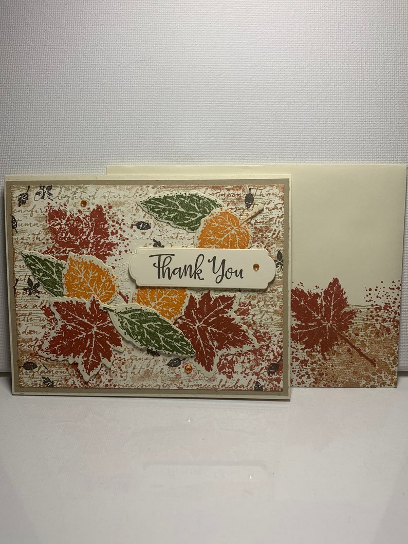 Homemade Greeting Card - Thank You - Autumn - Fall - Leaves - Stampin ...