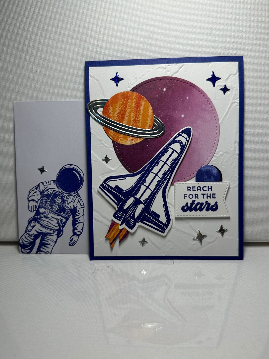 Homemade Greeting Card - Planets - Astronaut - Space Shuttle - Rocket ...