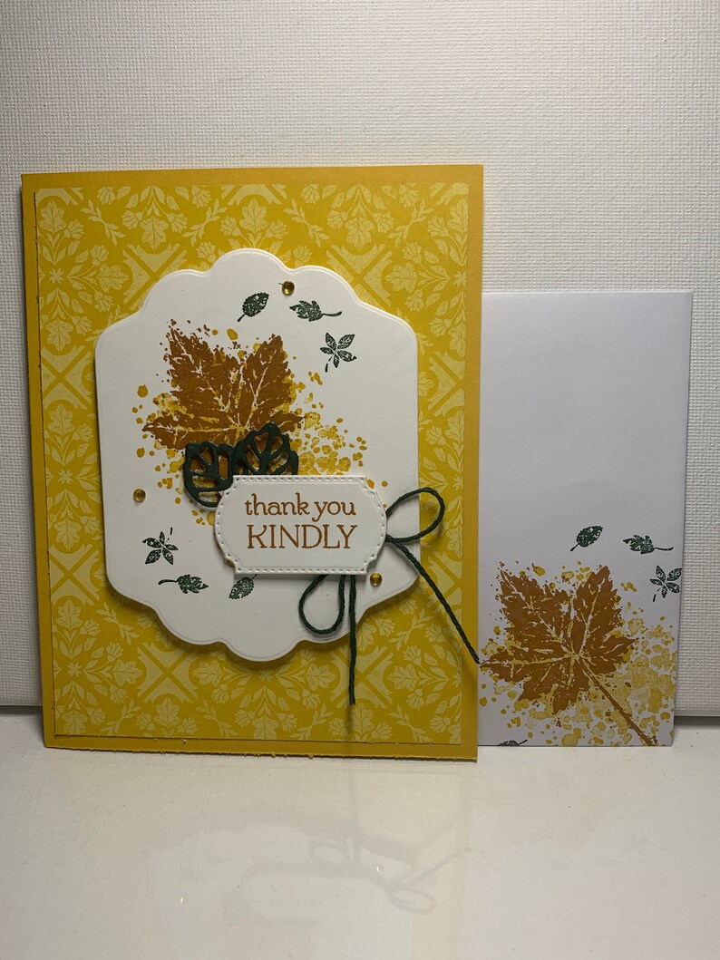 Homemade Greeting Card Thank You Autumn Fall Leaves Stampin' Up - Etsy