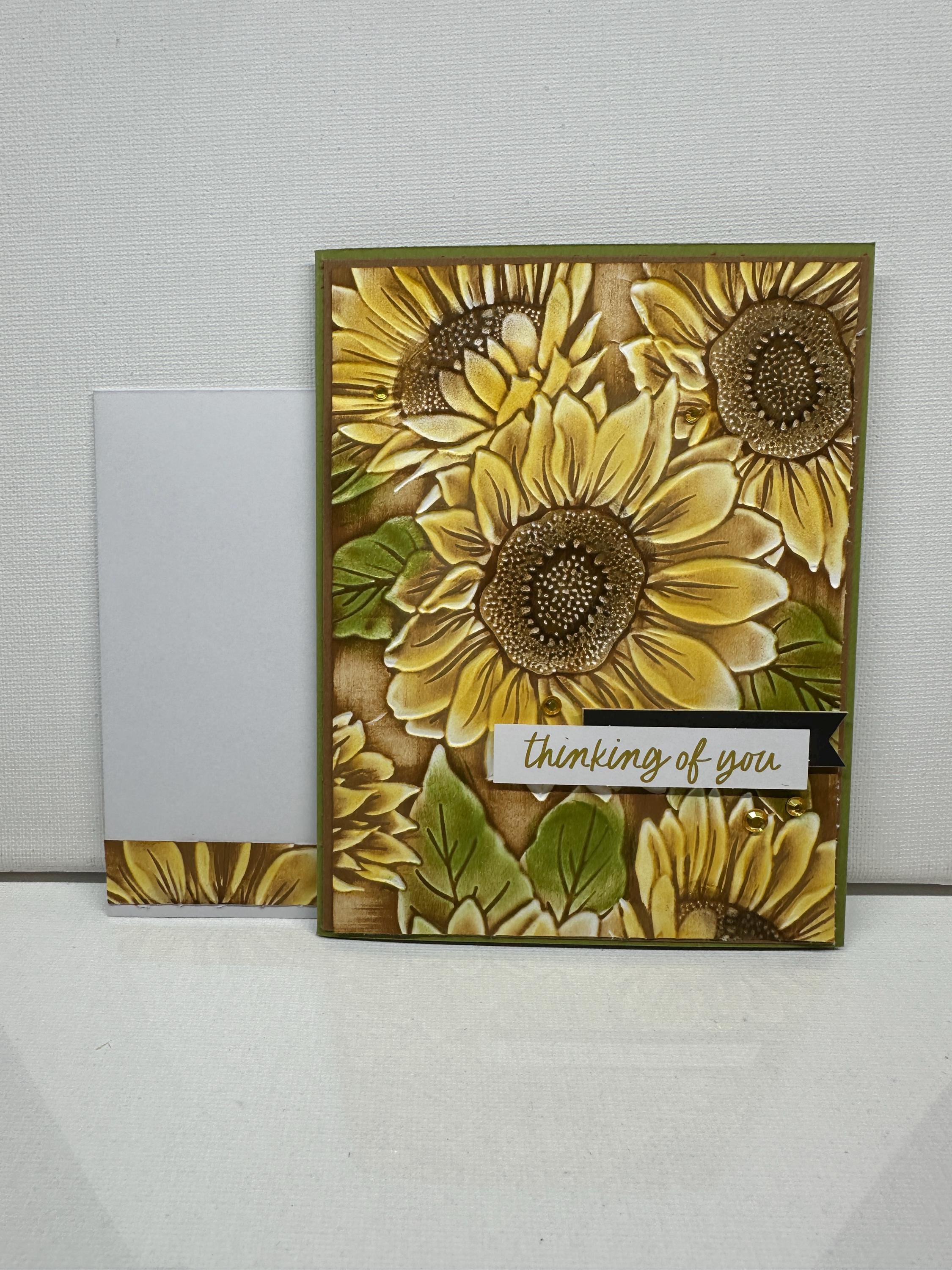 Homemade Greeting Card - Thinking of You - Sunflowers - Stampin' Up - Etsy