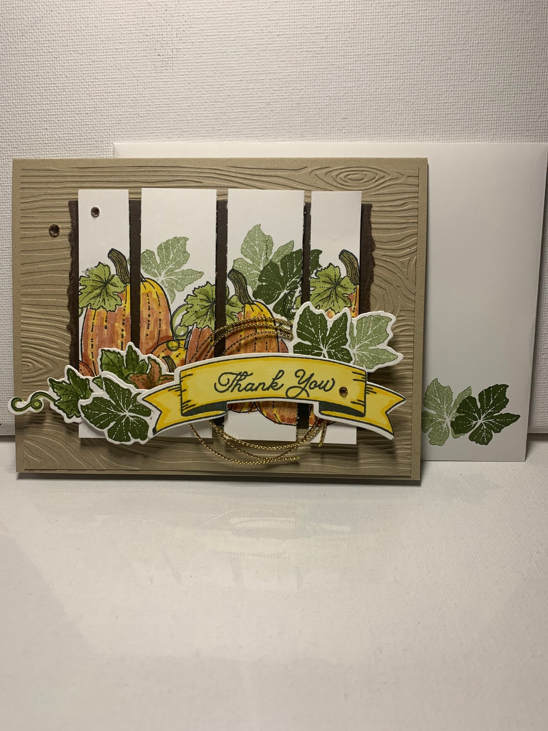 Homemade Greeting Card - Thank You - Pumpkins - Autumn - Fall ...