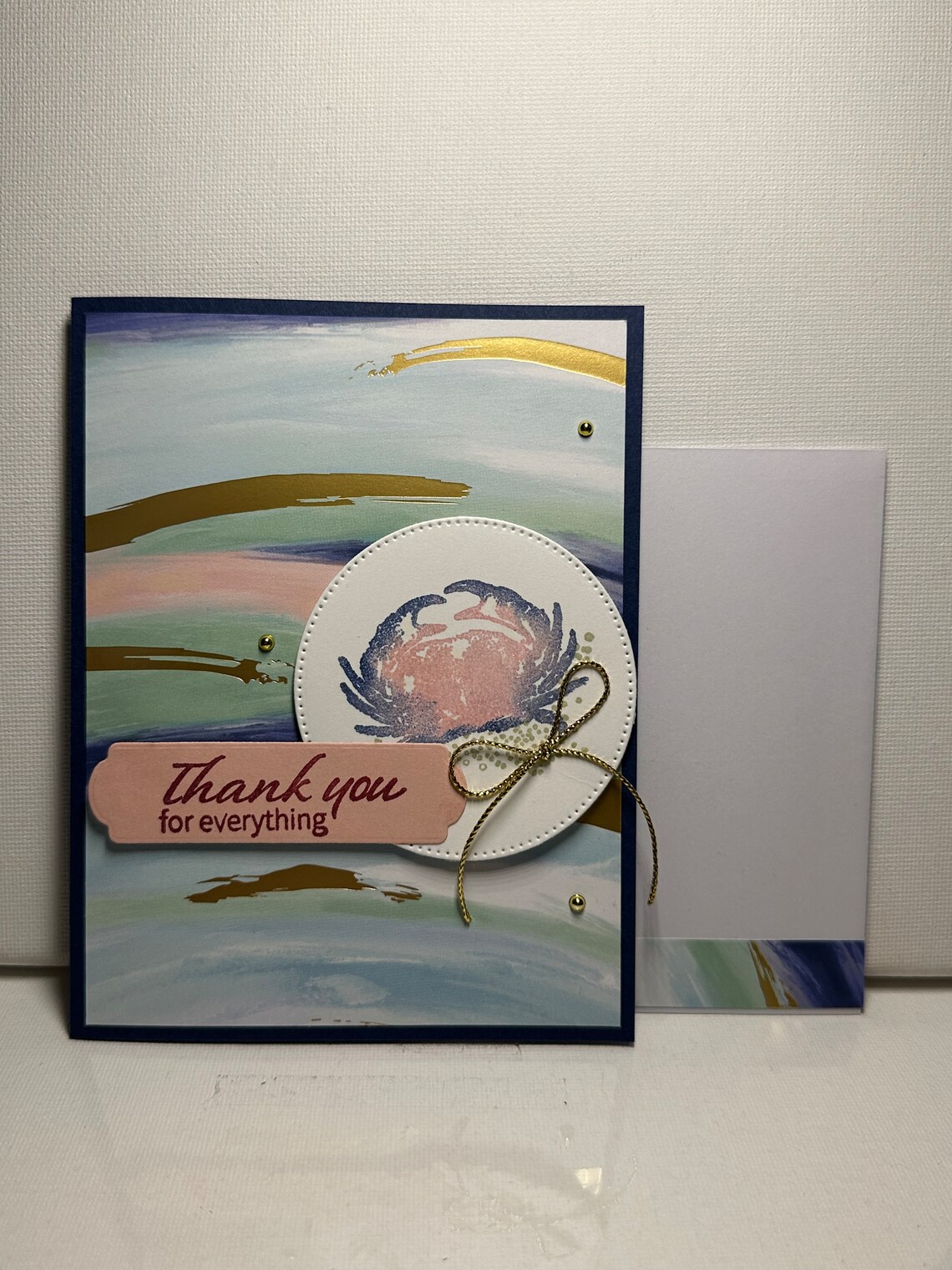 Homemade Greeting Card - Thank You - Crab - Ocean - Stampin' Up - Etsy