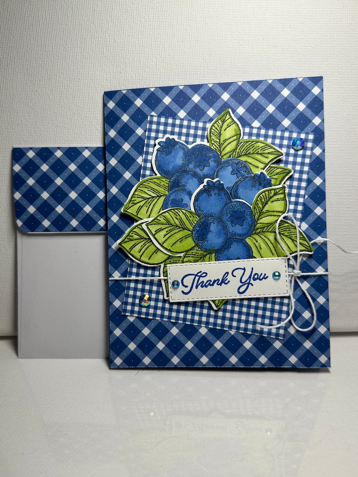 Homemade Greeting Card - Thank You - Blueberries - Stampin' Up - Etsy
