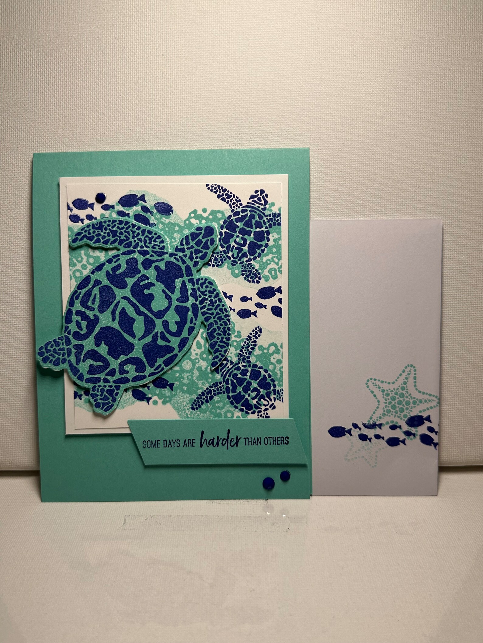 Homemade Greeting Card - Encouragement - Sea Turtles - Starfish - Fish ...