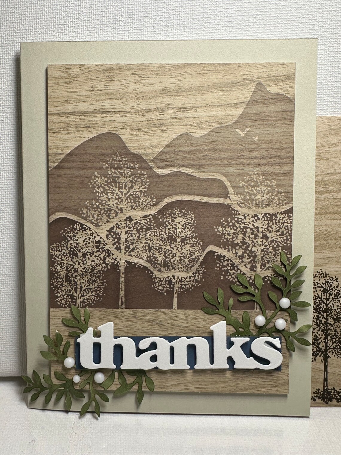 Homemade Greeting Card - Thank You - Trees - Stampin' Up - Etsy