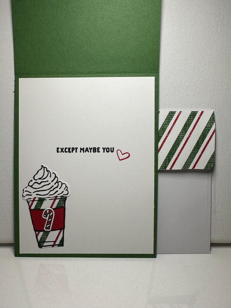 Homemade Greeting Card - Christmas - Peppermint - Coffee - Hot Cocoa ...