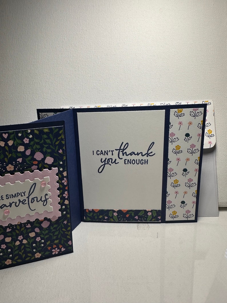 Homemade Greeting Card - Thank You - Fun Fold - Stampin' Up - Etsy