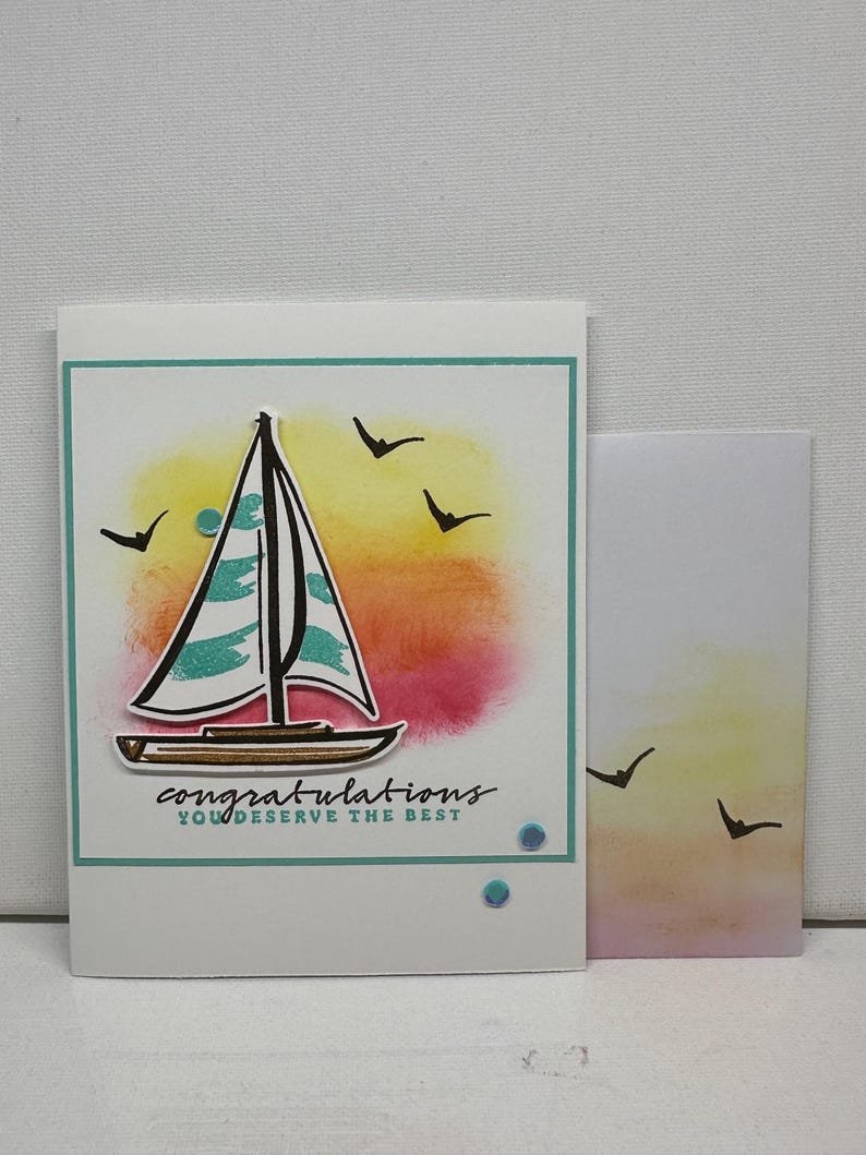 Homemade Greeting Card - Congratulations - Sailing - Sailboats ...