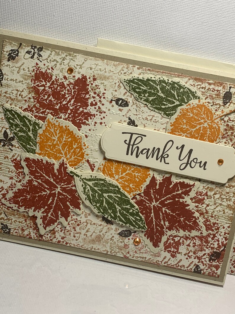 Homemade Greeting Card - Thank You - Autumn - Fall - Leaves - Stampin ...