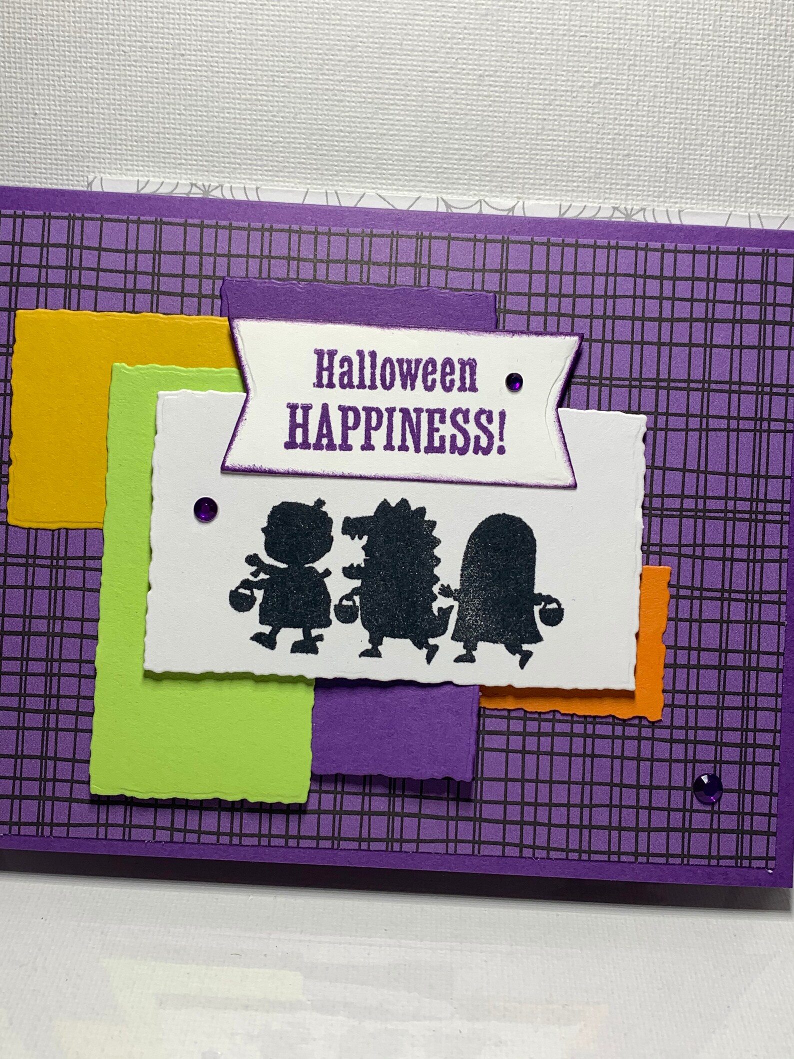 Homemade Greeting Card Halloween Treaters Bats Haunted House Stampin' Up - Etsy